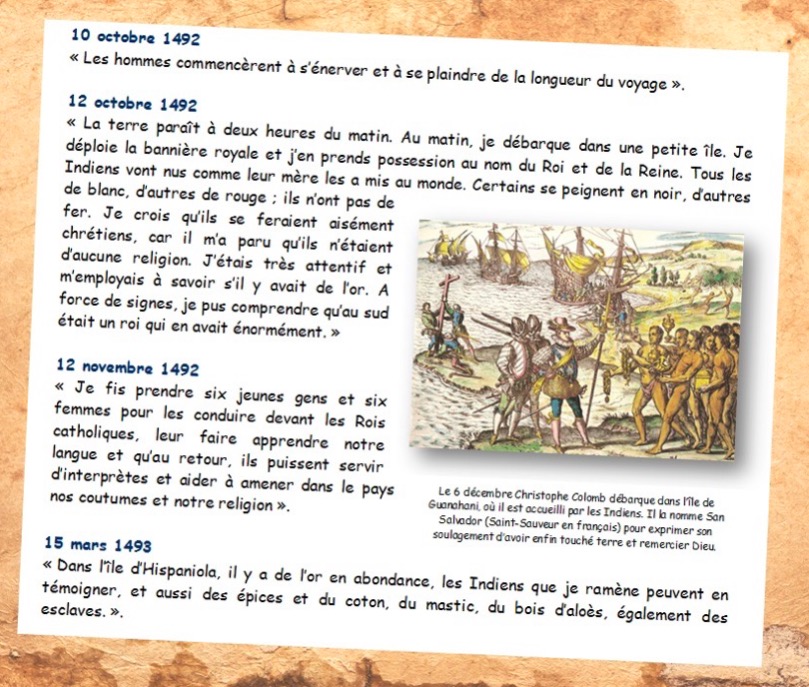 Parcours 1 : Le premier voyage de Christophe Colomb – La Classe d'Histoire